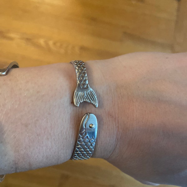 Cape Cod Fish Bracelet - Solid 925 Silver & Real 14k Gold Eye - Cape ...