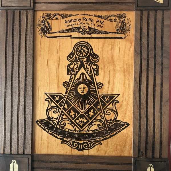 Masonic Past Master Plaque - Custom Wood Engraved - Etsy