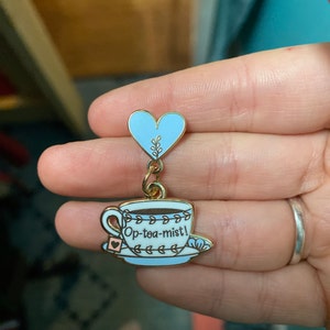 Op-tea-mist Teacup Punny Enamel Pin Great Little Gift for Tea Drinkers ...