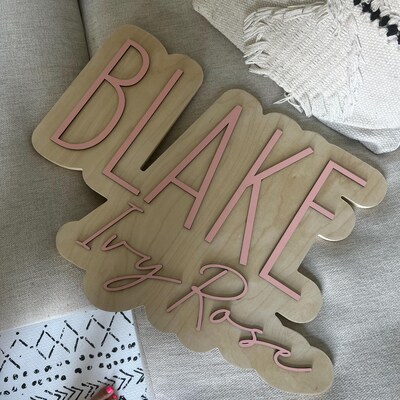 Small Name Sign, Nursery Name Sign, Wood Cutout Name Sign, Small ...