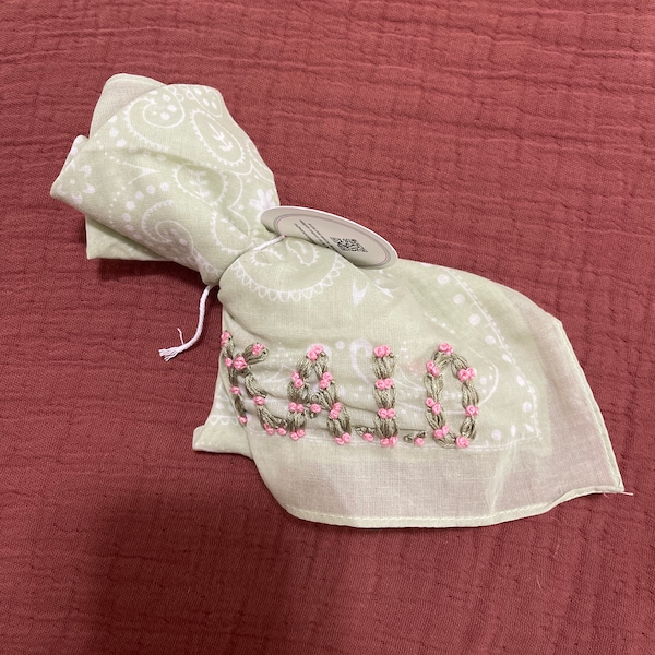 Monogrammed Bandana (hand Embroidered) | Group Gift | Multiple Colors ...
