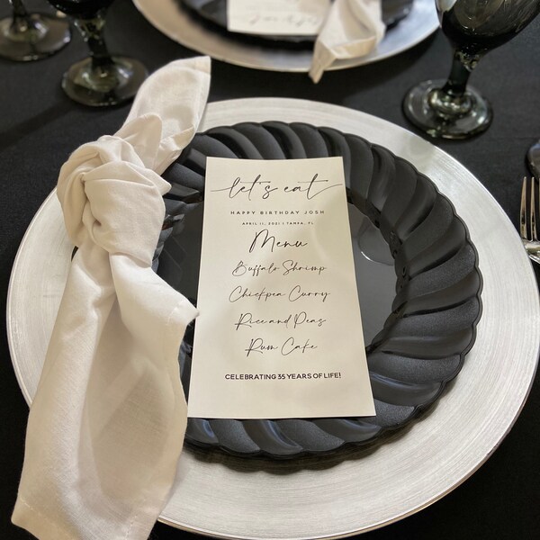 Modern Wedding Menu Template, Minimalist Wedding Dinner Menu, Printable ...