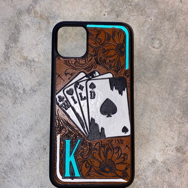 Western Wild Card Initial Phone Case - Etsy