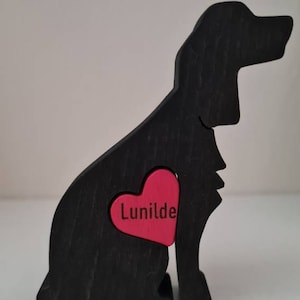 Apricot Cockapoo Small Figurine, Wooden Dog Statue With Engraved Love ...