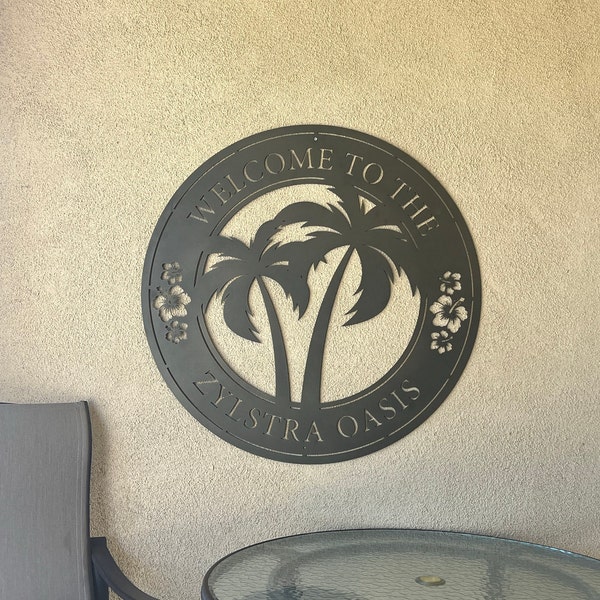 Personalized Tropical Patio or Pool Sign, Custom Tropical Sign - Etsy