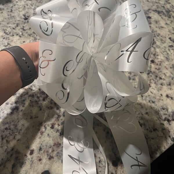 Personalised Wedding Car Ribbon and Bonnet Bow Kit | Printed Car Ribbon ...