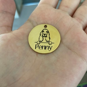 Dog Tag Name Tag Pet ID Dog Name Disc Engraved Stainless - Etsy UK