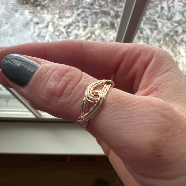 Thumb Ring - Tricolor Ring - Infinity Design - Interlocking Swirls ...