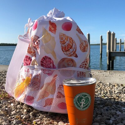 Seashell Shelling Bag Beach Bag With Shells of Southwest Florida Gulf ...