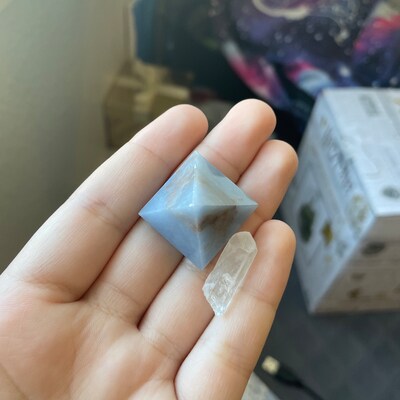 Angelite PYRAMIDS Crystal Pyramids Healing Pyramids Stones for Grids ...