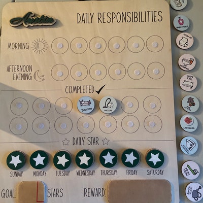 Daily Responsibilities Board Chore Chart for Kids, Daily Routine ...