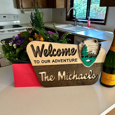 National Park, Last Name Sign, Family Name Sign, Personalized Wood Sign ...