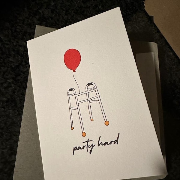 Geburtstagskarte "party hard" | Klappkarte oder Postkarte - Etsy.de