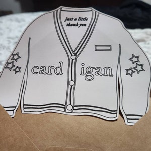 Thank You Cardigan Card Pun Taylor Swift Folklore Just a - Etsy