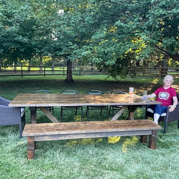 Custom Farmhouse Table, Rustic Wood Table, Large Farm Table, Long ...