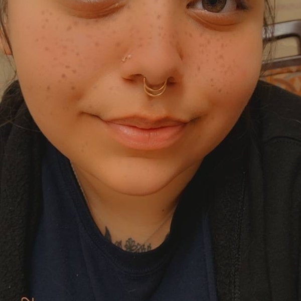 Double Septum Ring Gold Filled, Half Moon Septum Hoop, Double Septum ...