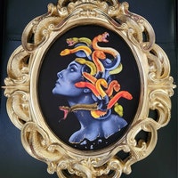 Handmade Ornate Oval Plaster Snake Serpent Frame (goth, Gothic, Dark ...