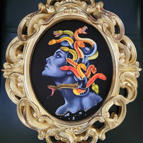 Handmade Ornate Oval Plaster Snake Serpent Frame (goth, Gothic, Dark ...