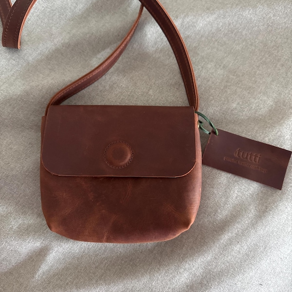 Small Leather Backpack for Women in Minimalist Style, Handmade Backpack ...