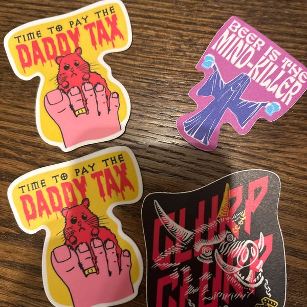 Dungeon Crawler Carl Merch, Daddy Tax Sticker, Free US Shipping - Etsy