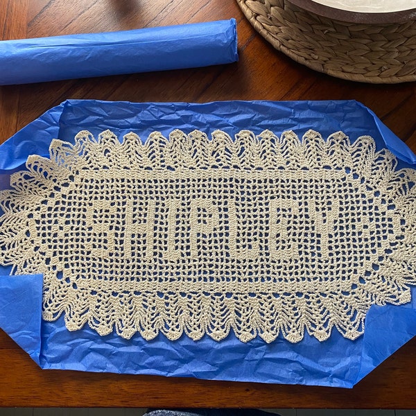Special Custom Handmade Crocheted Name Doilies - Crochet Name Doily ...