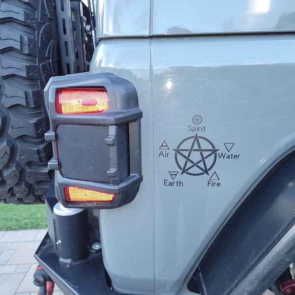 5 Elements Pentagram Decal: Wicca Alchemy Sticker - Etsy