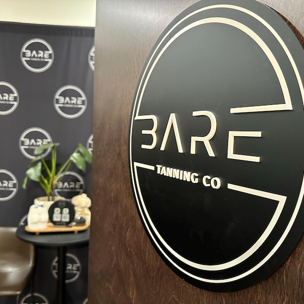 Custom Round Business Sign, 3D Logo Sign, Business Signage, Acrylic ...
