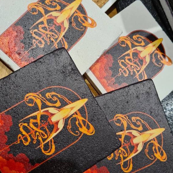 Gustav Klimt Stone Coasters, Tears of Gold Coasters Set of 4, William ...