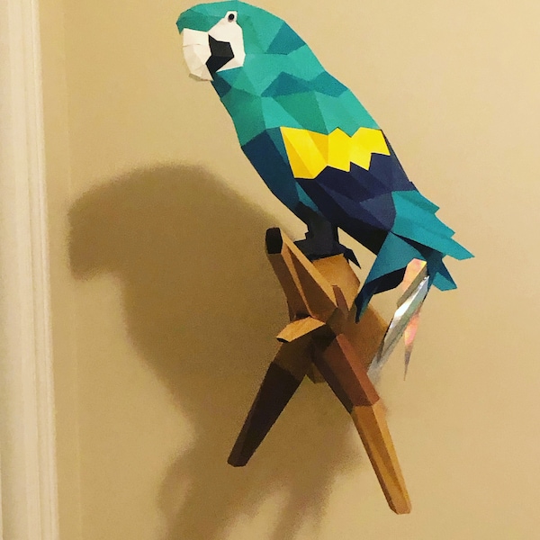 Macaw, Parrot, Paper Craft, Digital Template, Origami, PDF Download DIY ...
