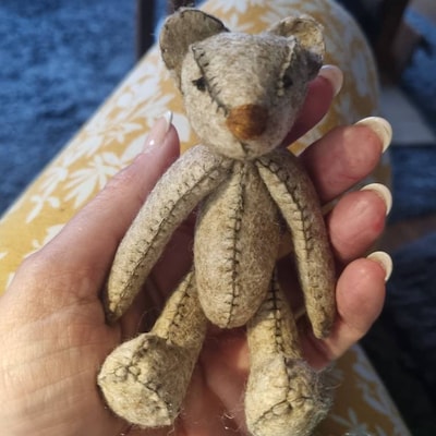 PDF Pattern 4 Mini Jointed Felt Teddy Bear Download Sewing Pattern ...