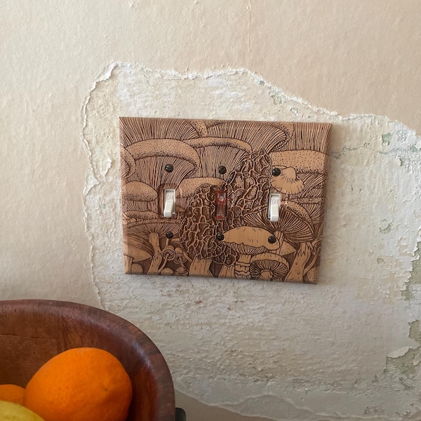 Double Engraved Wooden Lupin and Mount Baker Light Switch Cover - Etsy