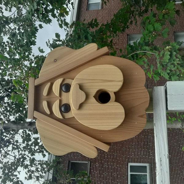 Large Dog Cedar Birdhouse With Flush Mount Hardware, Whimsical ...