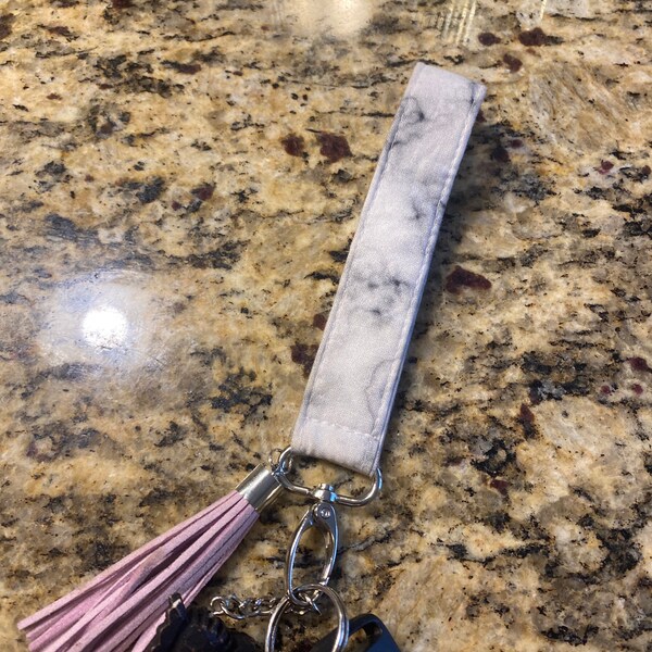 Marble Keychain Wristlet | Keychain Bracelet Gift for Her | Marble Gift ...