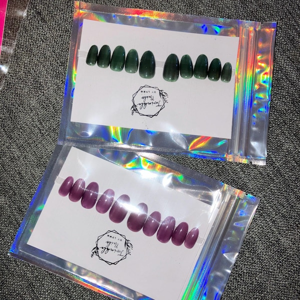 Solid Jelly Color Nails | CHOOSE Your Color | Gloss or Matte | Press on ...