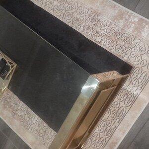 Gold Fur Carpet, Beige With Gold Feather Rug, Leather Sole Rug, Faux ...