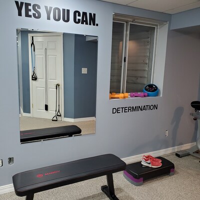 YES YOU CAN. Inspirational Wall Decal, Gym Design Ideas, Gym Wall Decal ...