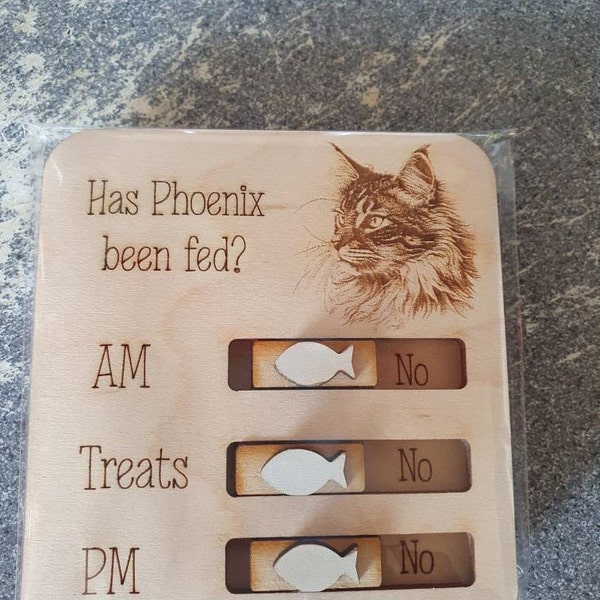 Petsonalised Pet Food Tracker Magnet, Cat Feeder Reminder, Has the Cat ...