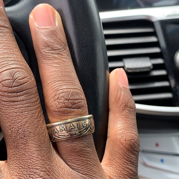 Jamaica Coin Ring - Brass Coin Ring - Jamaica - Jamaican Coin Ring ...