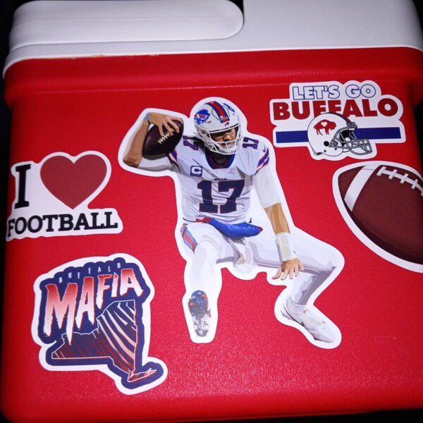 Josh Allen Buffalo Bills Vinyl Sticker Hurdle Jump (white Border) - Etsy