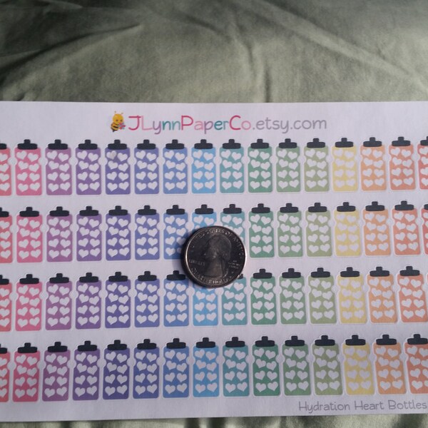 64 Pastel Water Bottle Stickers, Hydration Stickers, Colorful, Rainbow ...