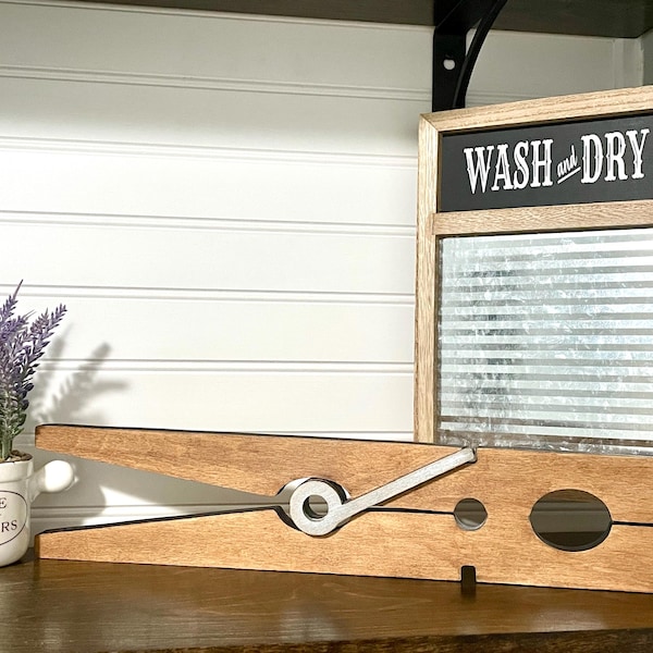 Clothespin Laundry Room Display Shelf Digital File - Rustic Farmhousec ...