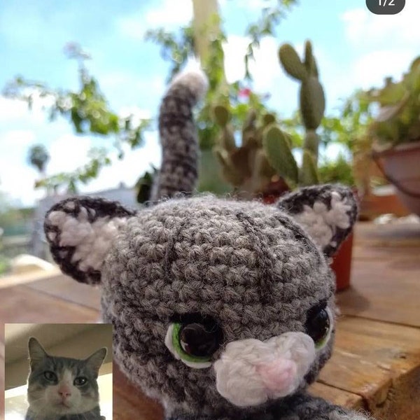 Crochet Tabby Cat Pattern PDF, Brown Red Striped Kitty Crochet Tutorial ...