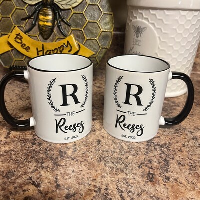 Personalized Last Name Mug, Custom Coffee Mug, Wedding Gift, Couples ...