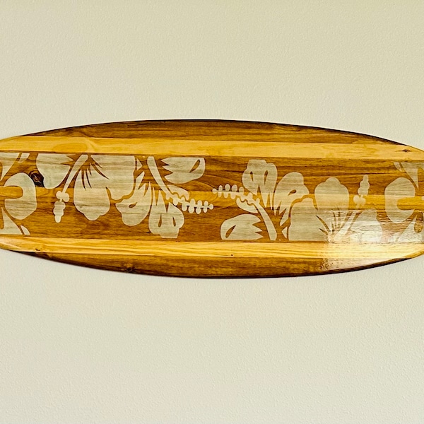 Coastal Coral Pastel Surfboard Wood Wall Art & Decor Customizable ...
