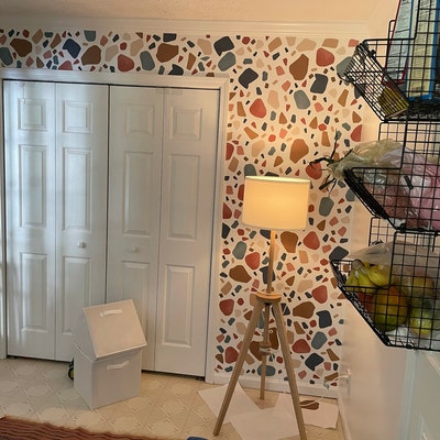 Terrazzo Wall Decals, Abstract Fabric Wall Stickers, Modern Wall Decor ...