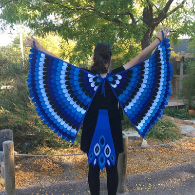 Blue Jay Costume Set / Wings and Mask / Kids Bird Costume / Adult Bird ...