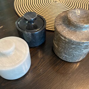 Marble Salt Cellar With Lid Unique 3 Salt and Pepper Cellar Gift for ...