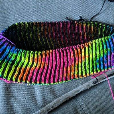 Hand Dyed Variegated Fluorescent Neon Rainbow Sock, Dk, Bulky, Super ...