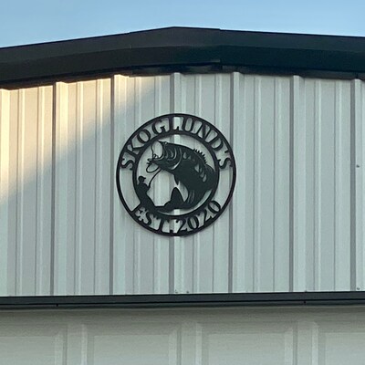 Metal Bass Wall Art Metal Wall Decor Bass Fishing Gift for Men Metal ...