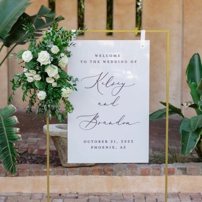 Sign Stand Welcome 5'x3' Black Signage Stand Wedding Sign Stand Black ...